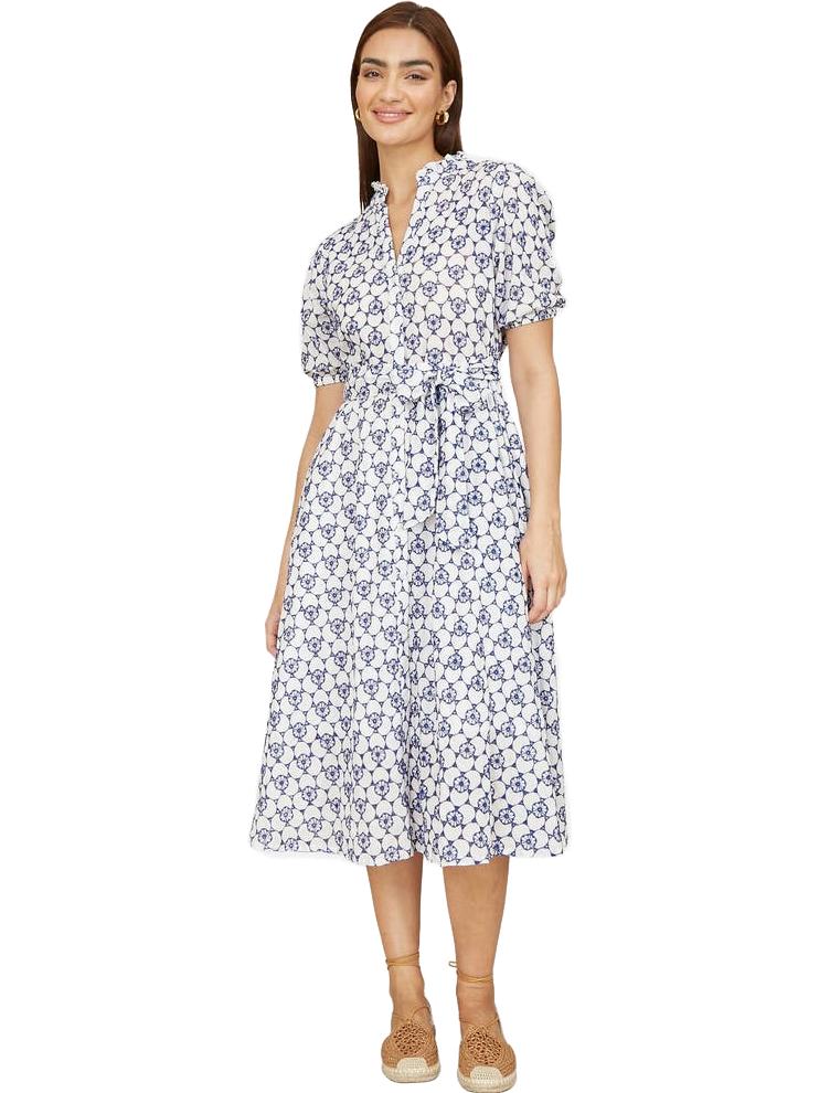 YUMI Yumi Broderie Anglaise Midi Shirt Dress